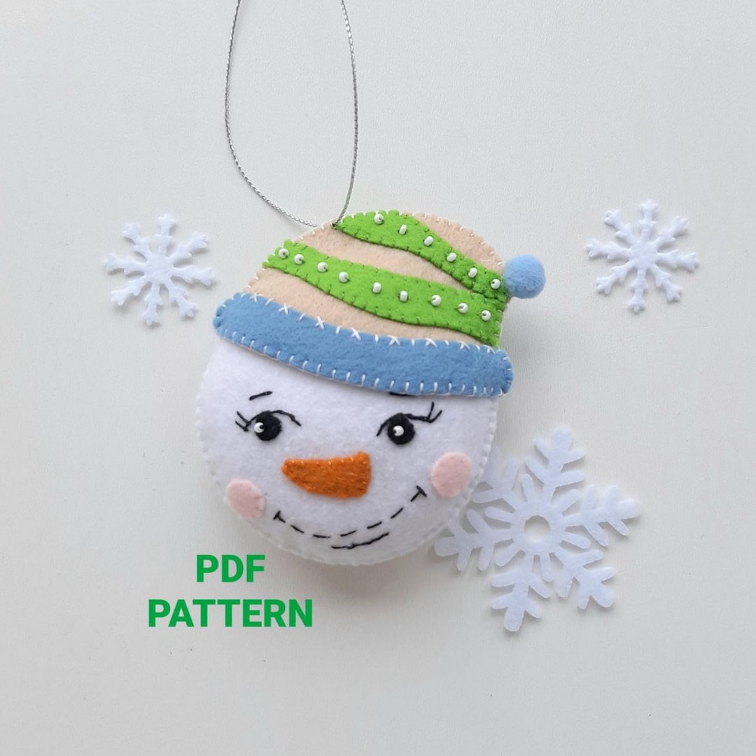 Snowman Sewing Pattern/ Felt Snowman Christmas Ornament PDF/ Christmas ...