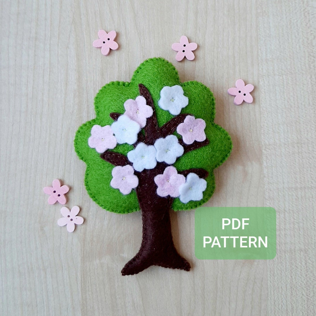 Tree Pdf Sewing Pattern Spring Tree Plush Toy Pdf Pattern Spring Wall ...