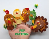 Farm Animal Finger Puppets Pattern Felt Hen Rooster Chick - Etsy