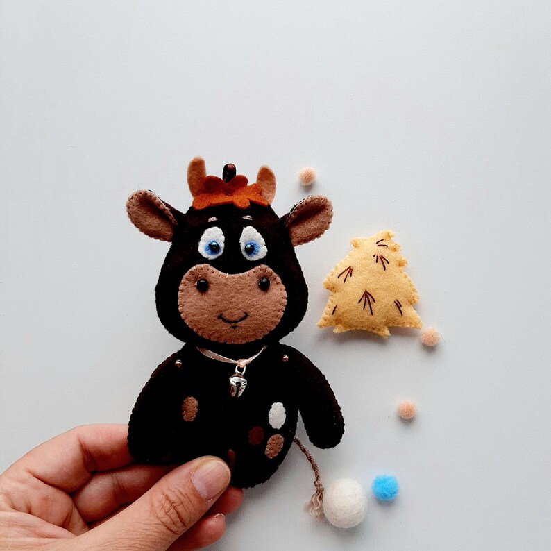 Bull PDF Pattern Farm Animals Patterns Felt Ornaments Bull Toy Cow ...