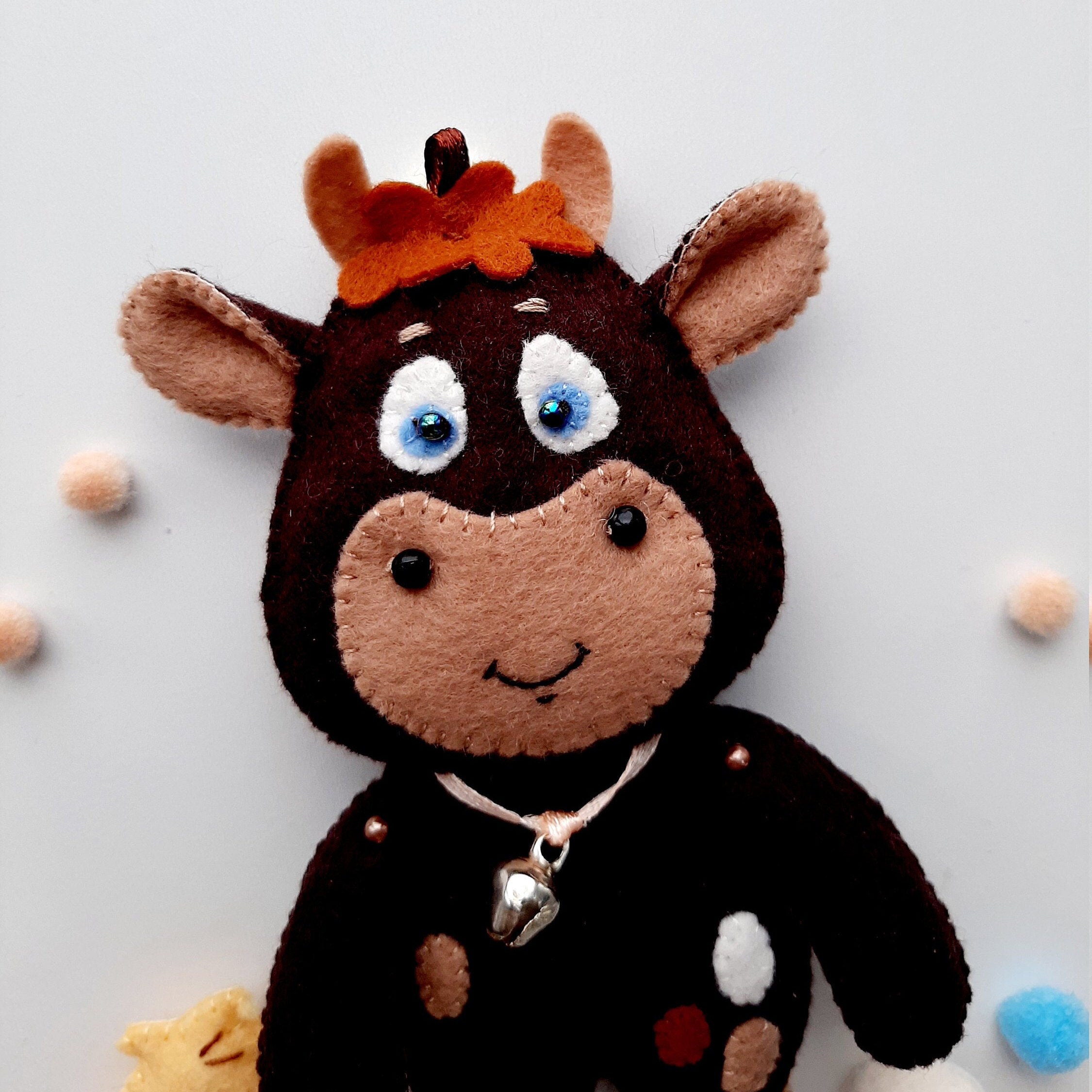 Bull PDF Pattern Farm Animals Patterns Felt Ornaments Bull Toy Cow ...