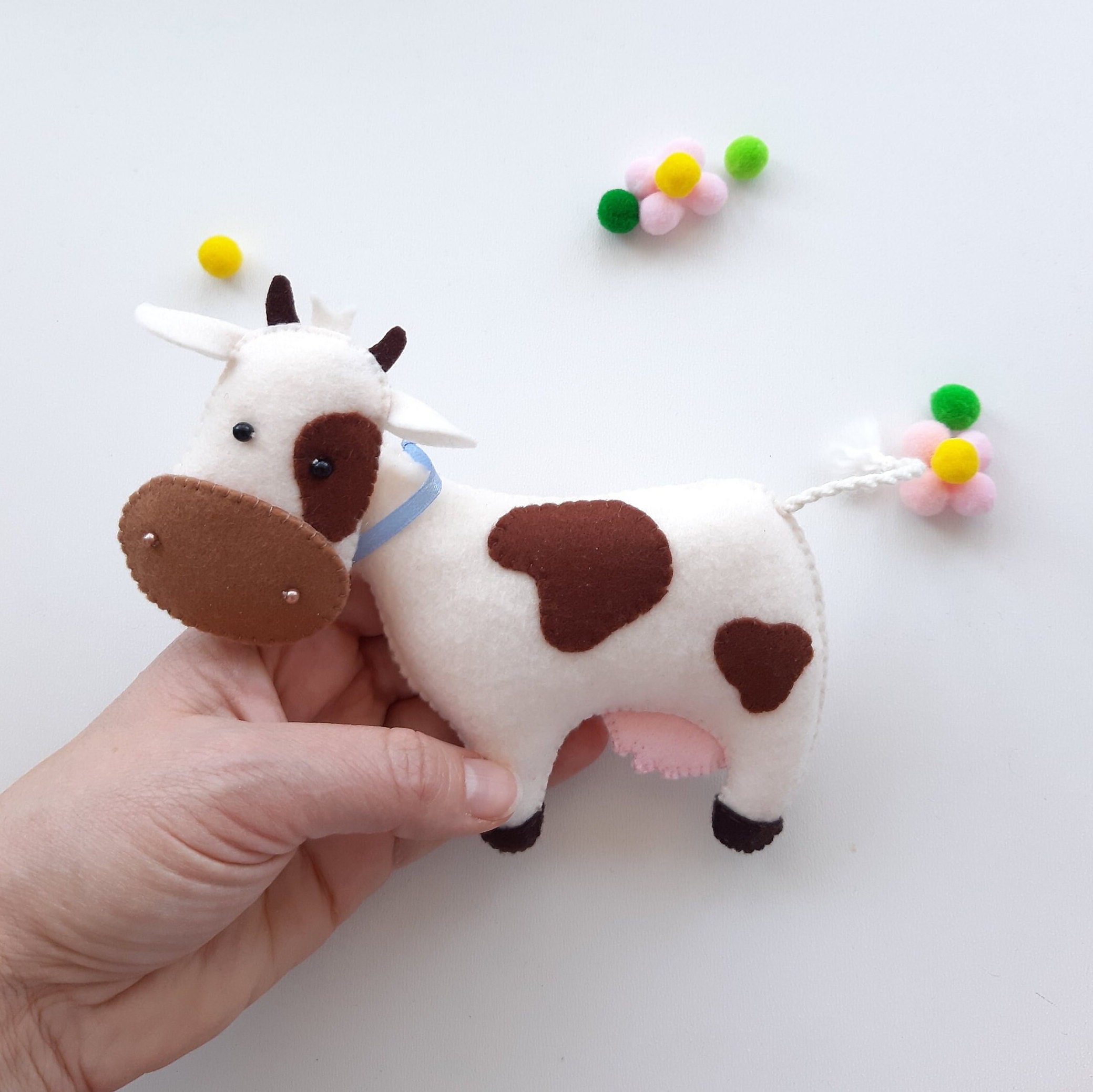 Cow Sewing Pattern PDF Farm Animal Ornament DIY Plush Cow Felt - Etsy ...