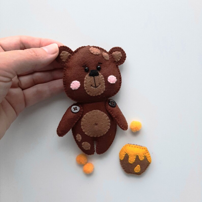 Felt Pattern Bear. Bear Pattern Felt Sewing. Brown Bear - Etsy