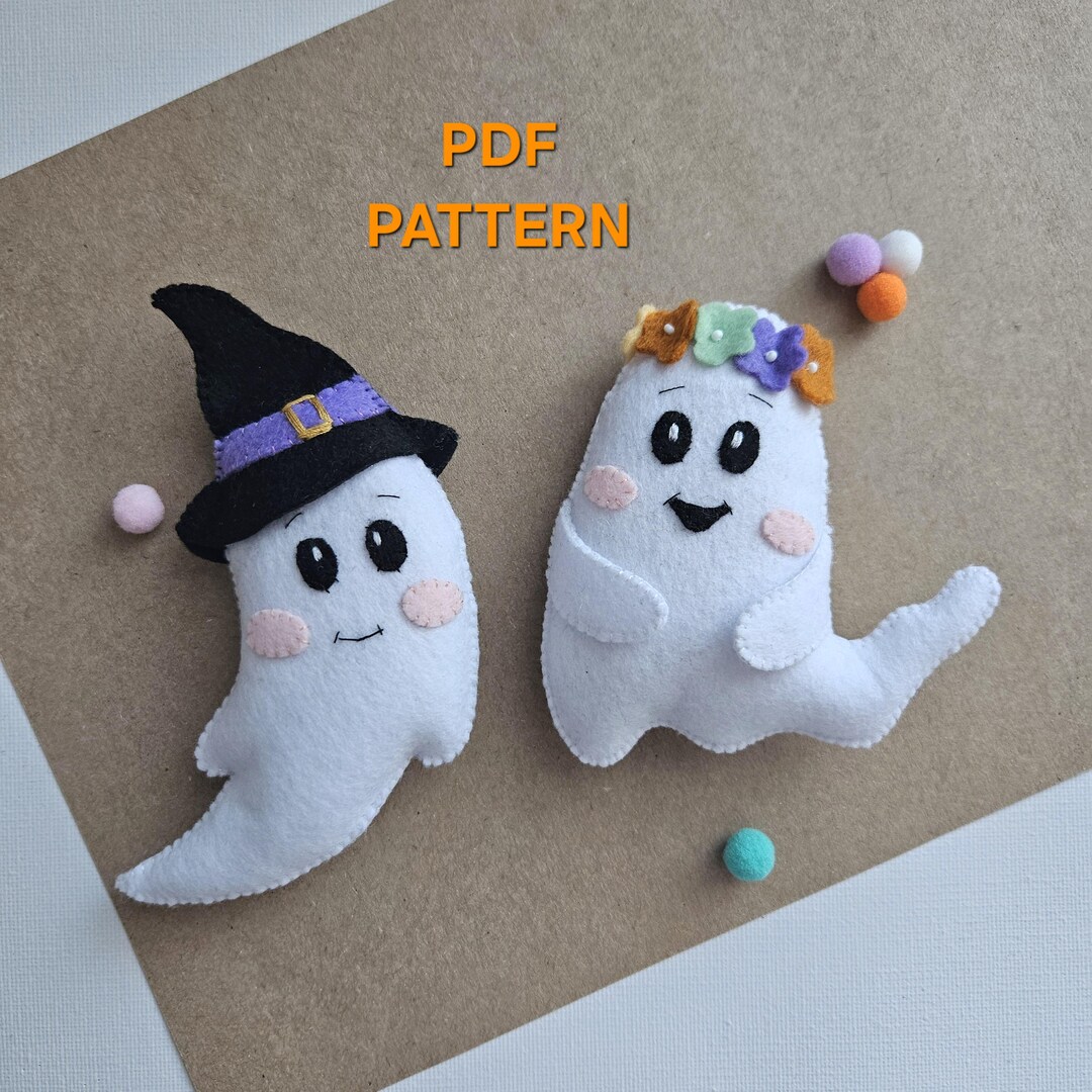 Ghosts Felt Pattern, Halloween PDF Sewing Pattern, DIY Ghost Toy - Etsy