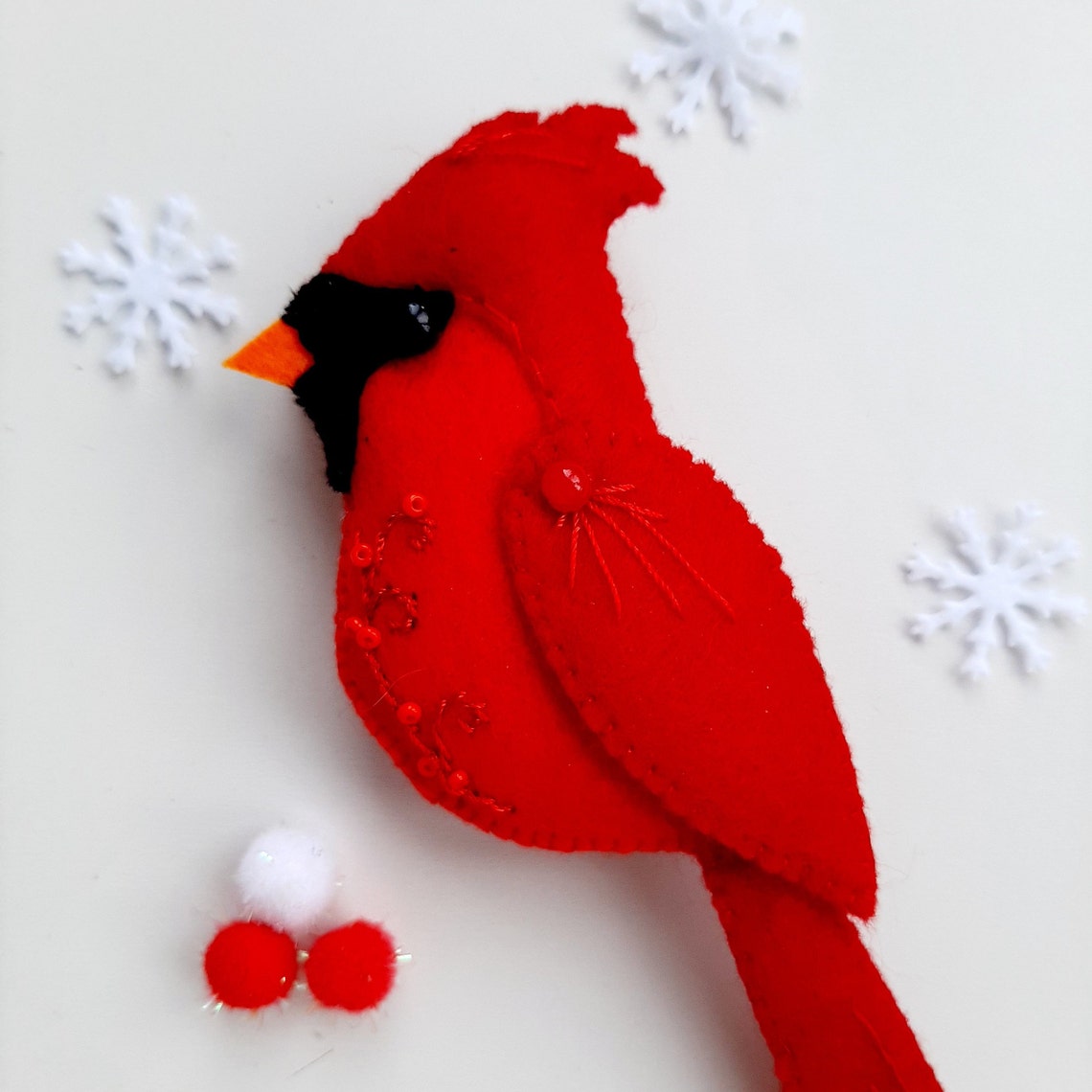Red Cardinal Winter Decor Cardinal Ornament Pattern Pdf - Etsy