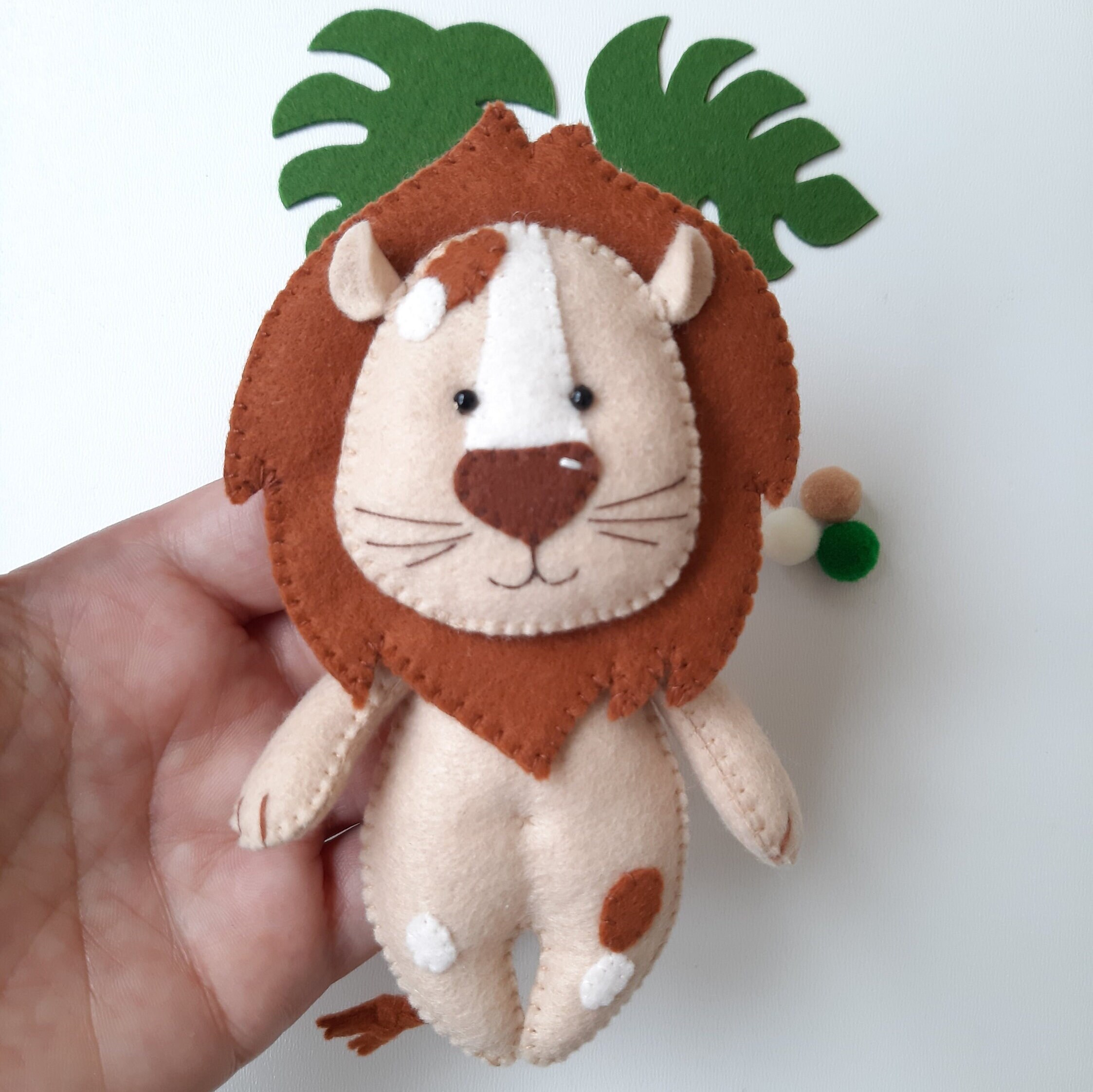 Lion Pattern Felt Sewing Safari Ornament DIY Plush PDF Pattern - Etsy
