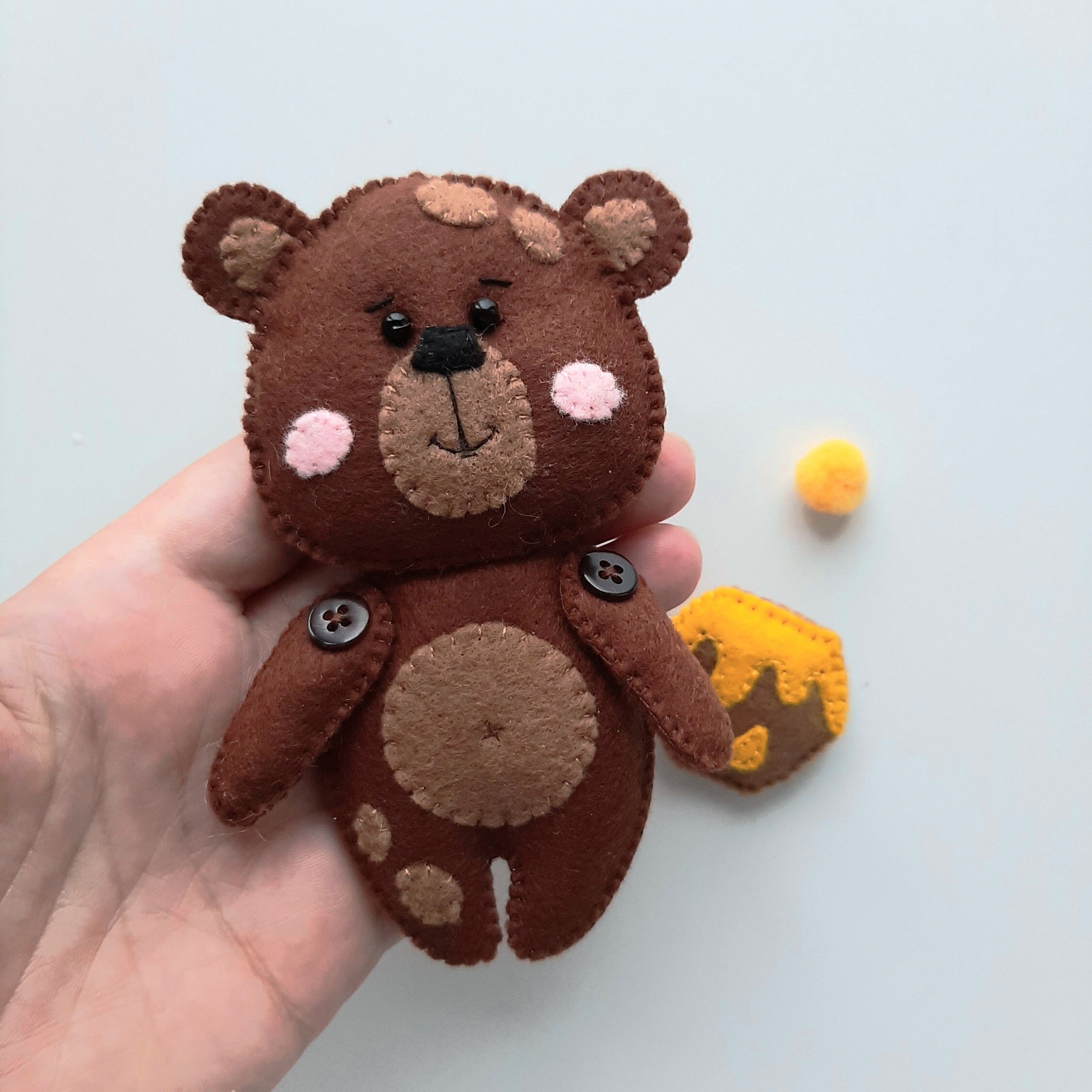 Felt Pattern Bear. Bear Pattern Felt Sewing. Brown Bear - Etsy