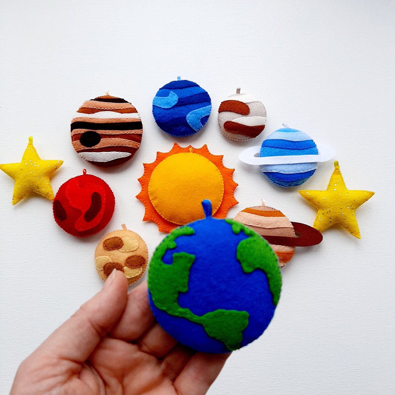 Felt Solar System Mobile Space Nursery Toys Felt Planets - Etsy