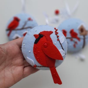 Set Red Cardinal PDF, SVG Pattern, Felt Winter Bird Easy Sewing Pattern ...