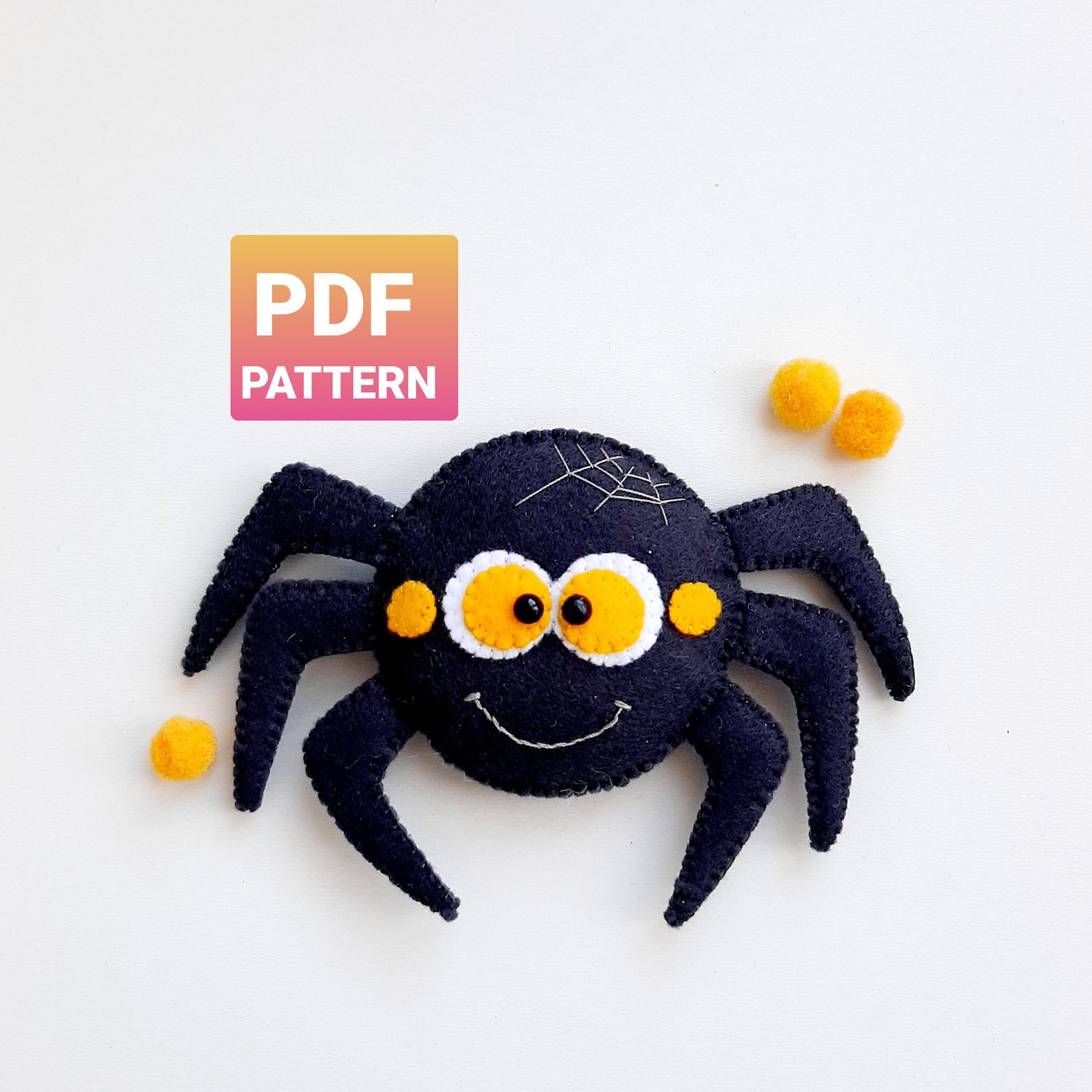 Spider Sewing Pattern Felt Pattern Pdf Easy PDF Pattern Felt - Etsy