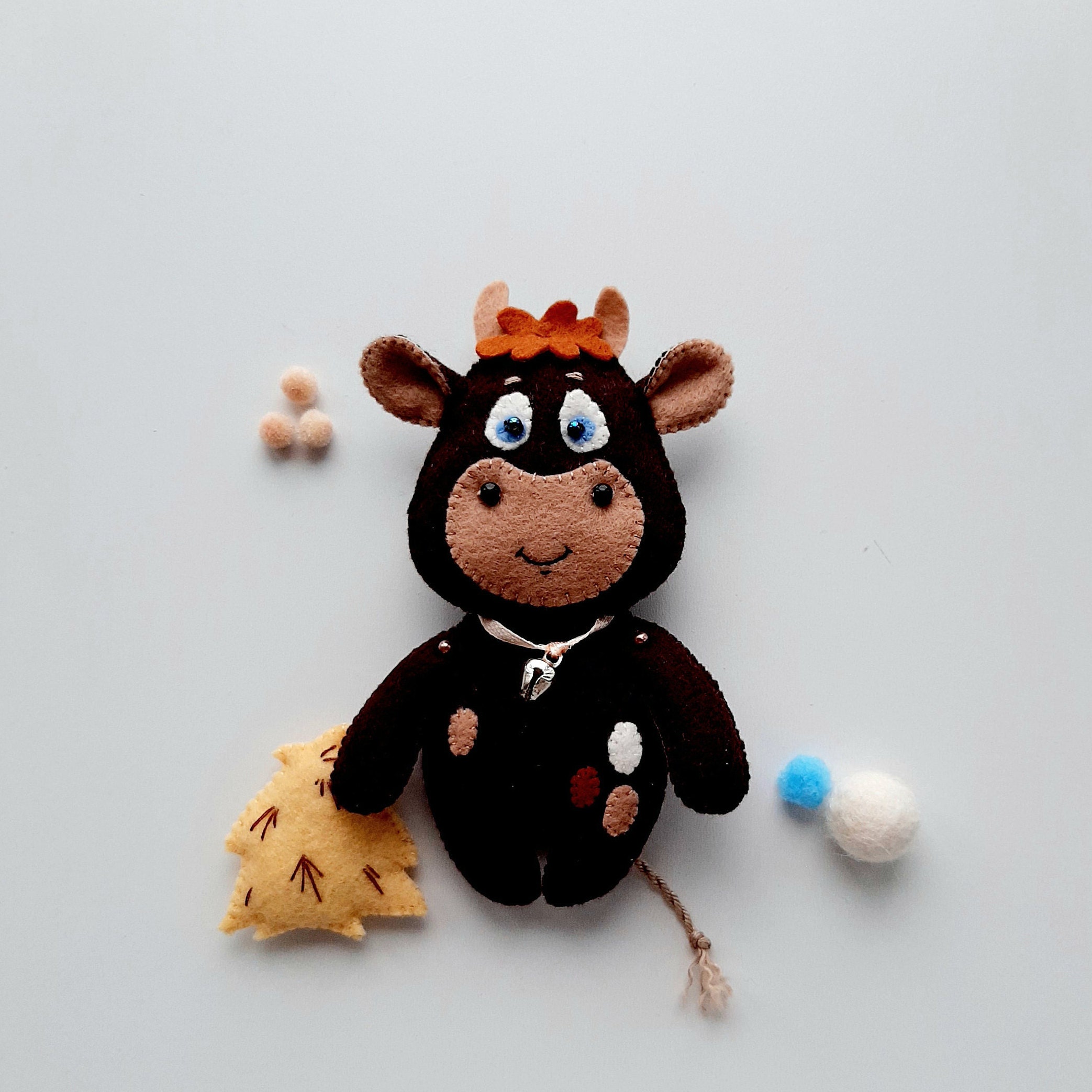Bull PDF Pattern Farm Animals Patterns Felt Ornaments Bull Toy Cow ...