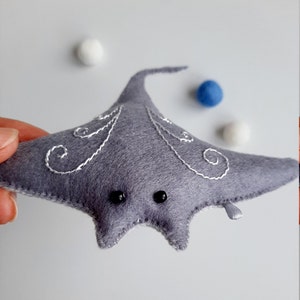 Stingray Felt Pattern, Manta Ray PDF SVG Pattern, Sea Animal Pattern ...