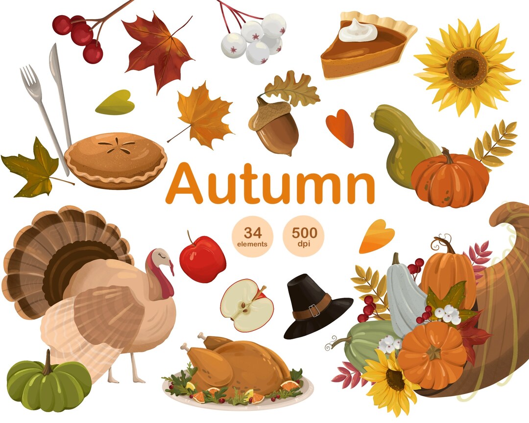 Fall Clipart PNG, Thanksgiving Clipart, Autumn Harvest Clipart, Horn of ...