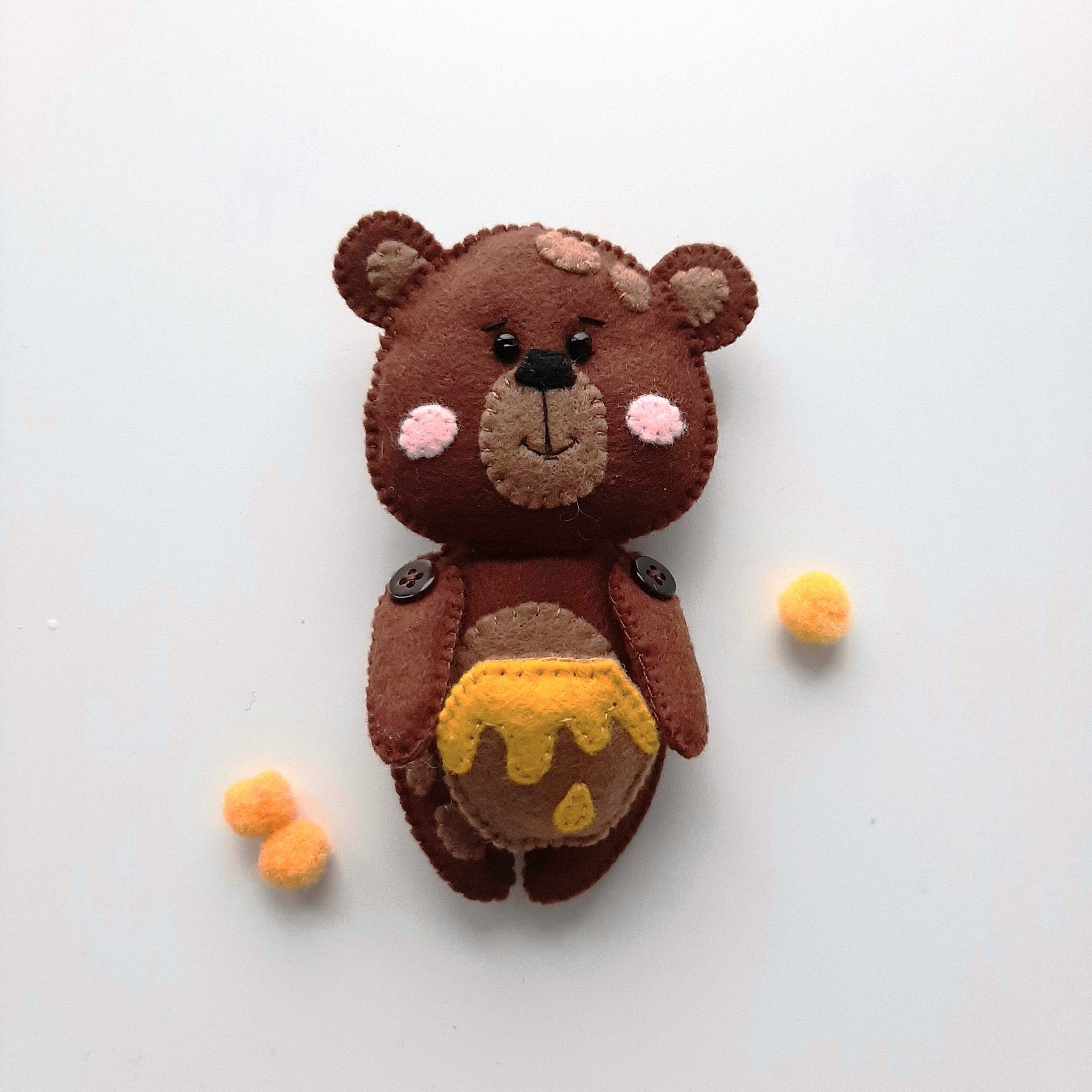 Felt Pattern Bear. Bear Pattern Felt Sewing. Brown Bear - Etsy