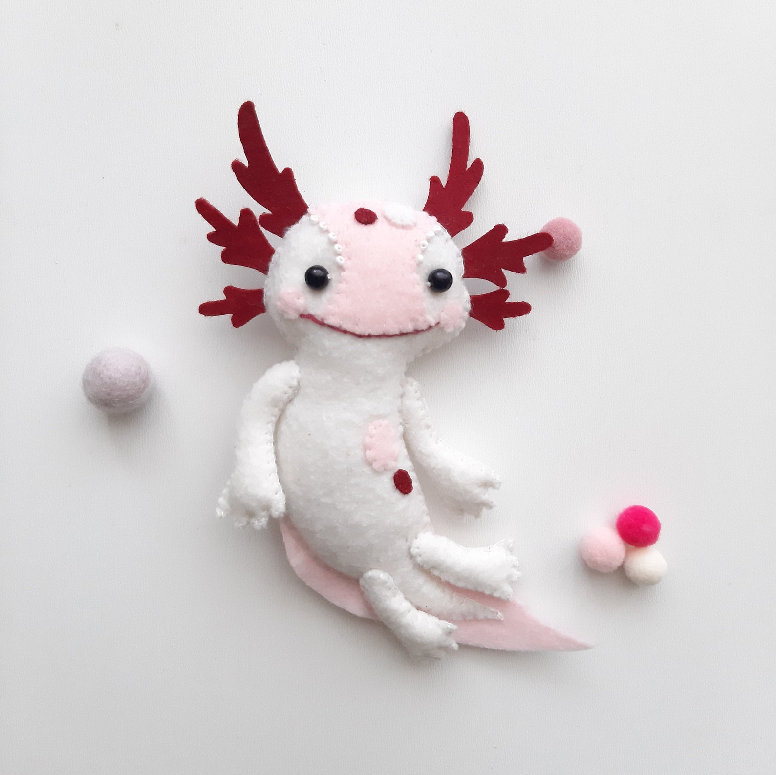 Axolotl Pattern Felt Sewing Axolotl Ornament DIY Plush PDF - Etsy