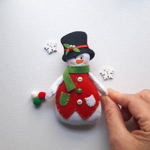 Snowman Sewing Pattern, Felt Tree Toy PDF SVG Pattern, Christmas ...