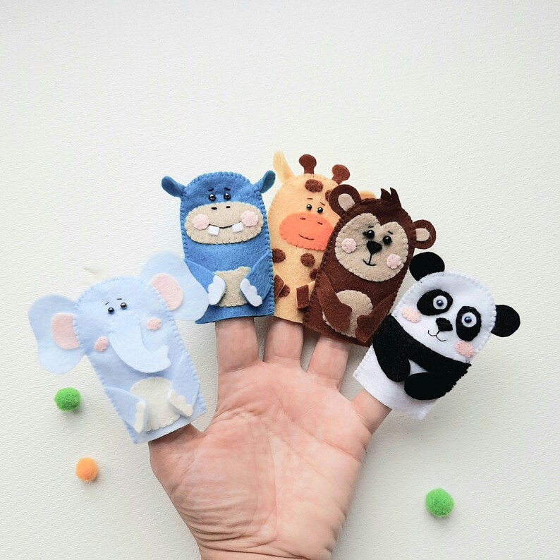 Finger Puppets Sewing Pattern Felt Pattern PDF SVG Safari - Etsy