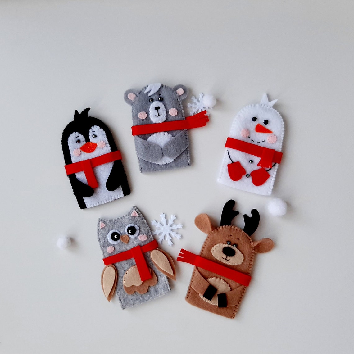 Felt Puppet Pattern Finger Puppets Pattern Christmas Puppet - Etsy