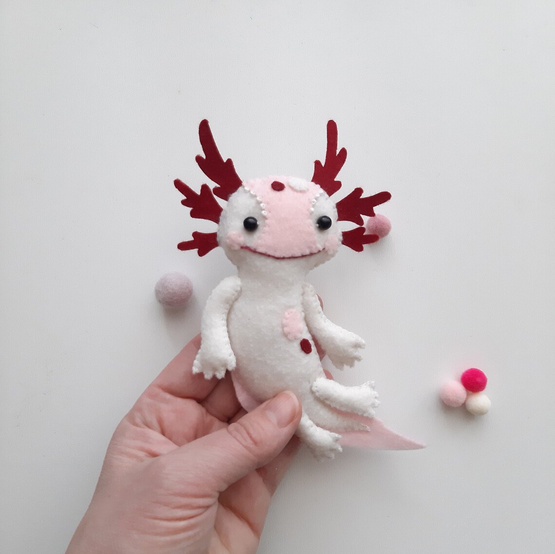 Axolotl Pattern Felt Sewing Axolotl Ornament DIY Plush PDF | Etsy
