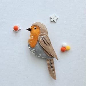 Felt Robin PDF, SVG Pattern, Bird Easy Sewing Pattern, Christmas ...