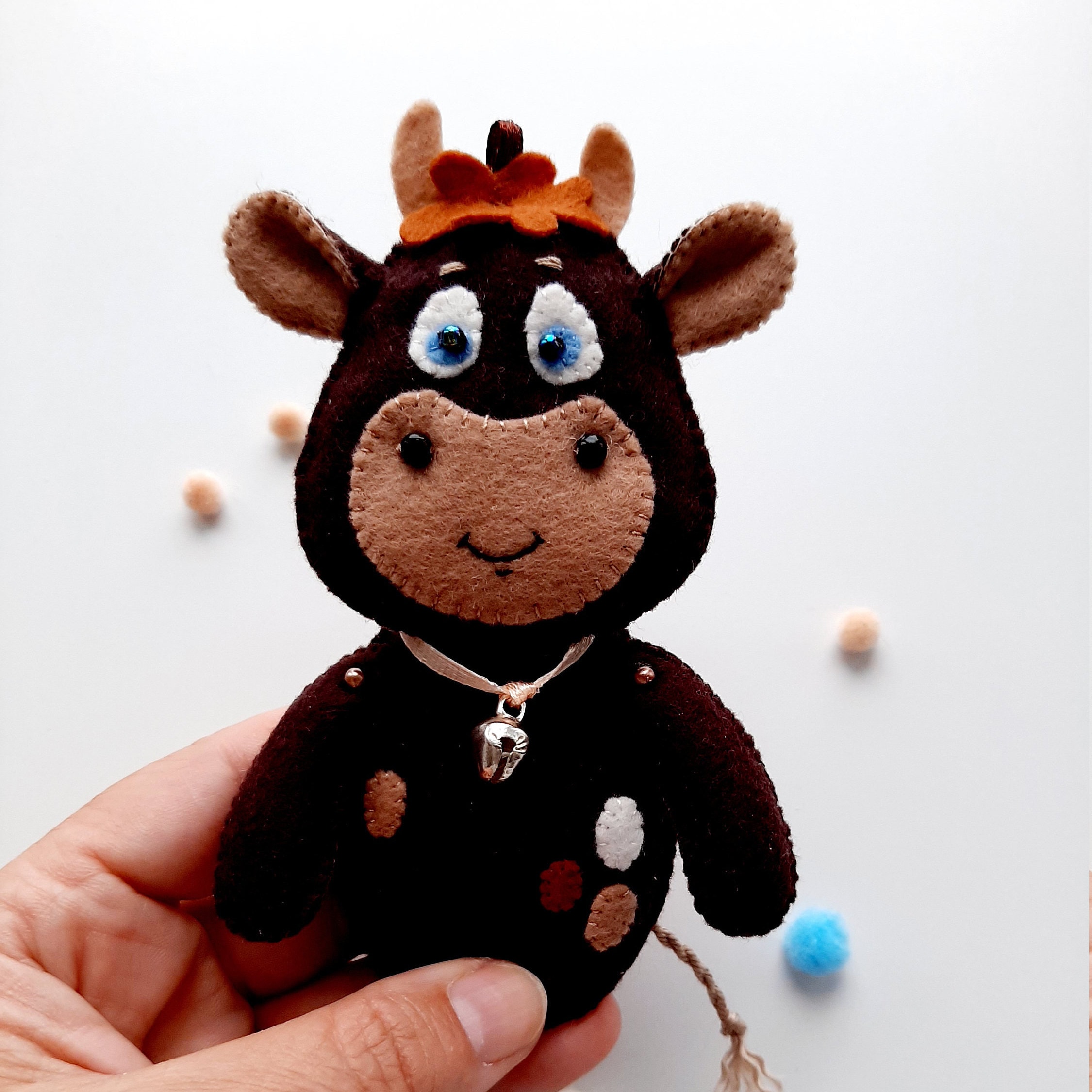 Bull PDF Pattern Farm Animals Patterns Felt Ornaments Bull Toy Cow ...