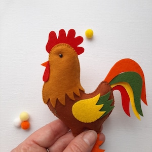 Rooster PDF, SVG Pattern, Rooster Felt Sewing Tutorial, Farm Animal ...