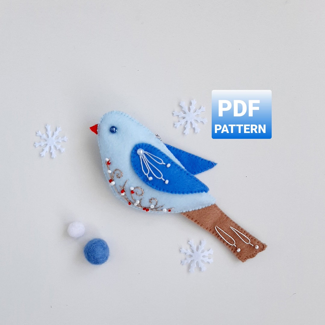 Blue Bird Easy Pdf Pattern Bird Sewing Pattern Pdf Scandinavian ...