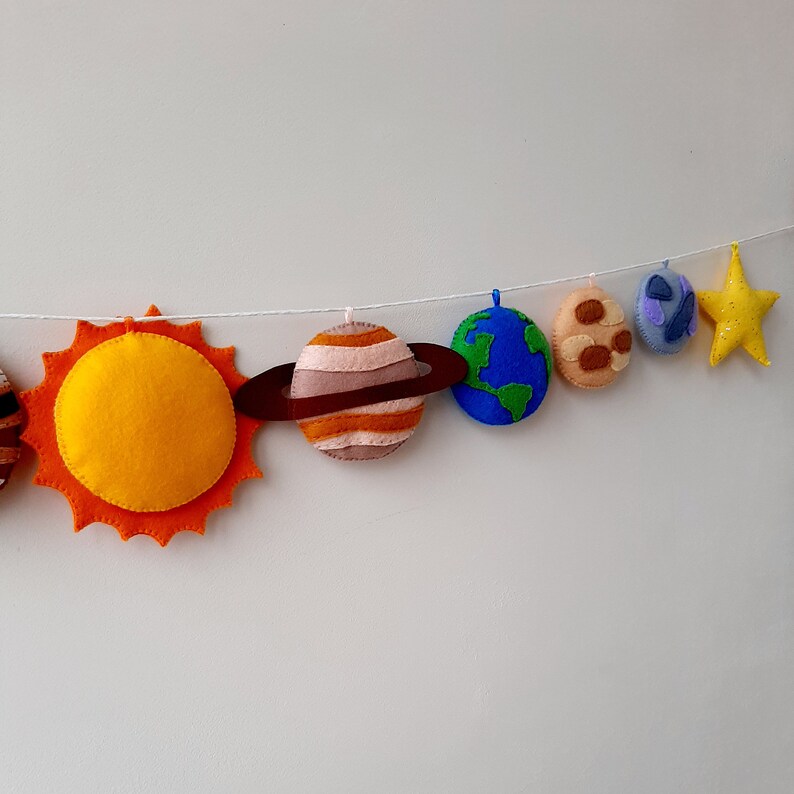 Felt Solar System Mobile Space Nursery Toys Felt Planets - Etsy