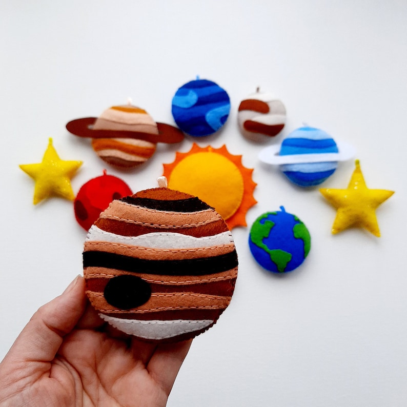 Felt Solar System Mobile, Space Nursery Toys, Felt Planets Garland ...