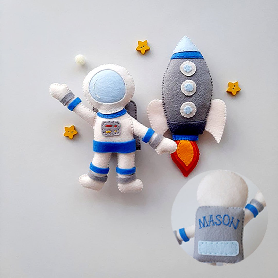 Personalised Astronaut, Rocket Ornament, Space Nursery Decor, Custom ...