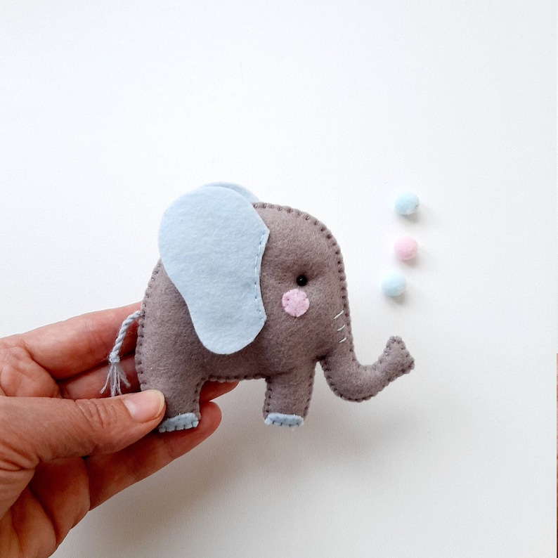 Baby Elephant PDF Sewing Pattern Wild Animals Tutorial Pdf Felt Toys ...