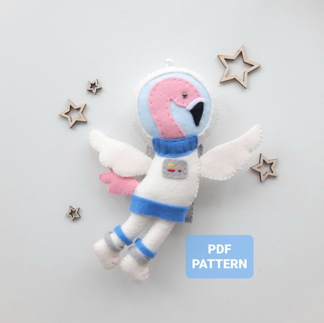 Space Flamingo Sewing Pattern Felt Flamingo Pattern Astronaut Animal ...