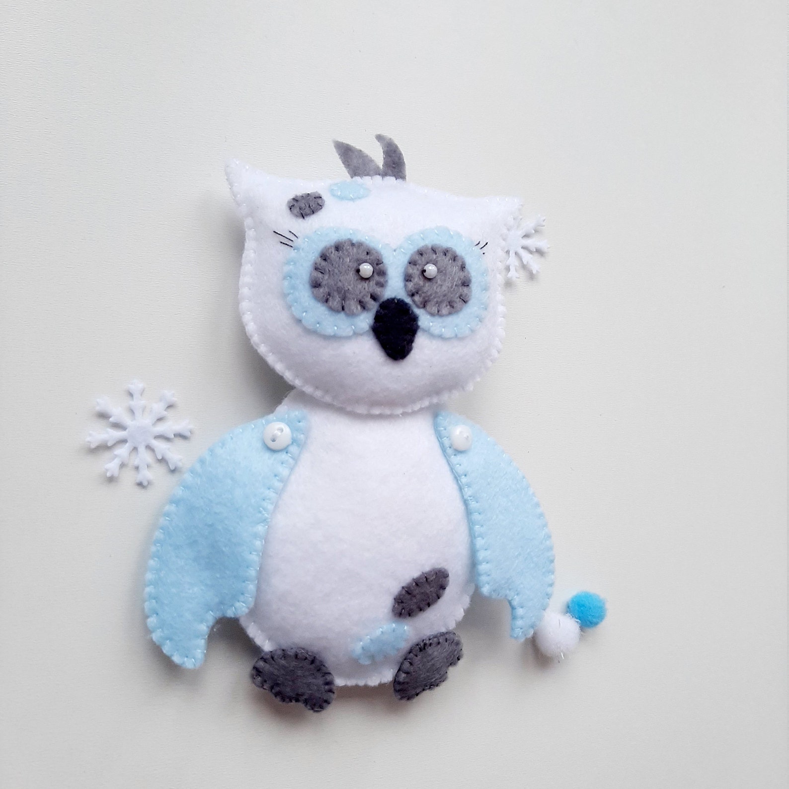 Easy felt owl pattern Owl tutorial felt ornament Christmas owl | Etsy