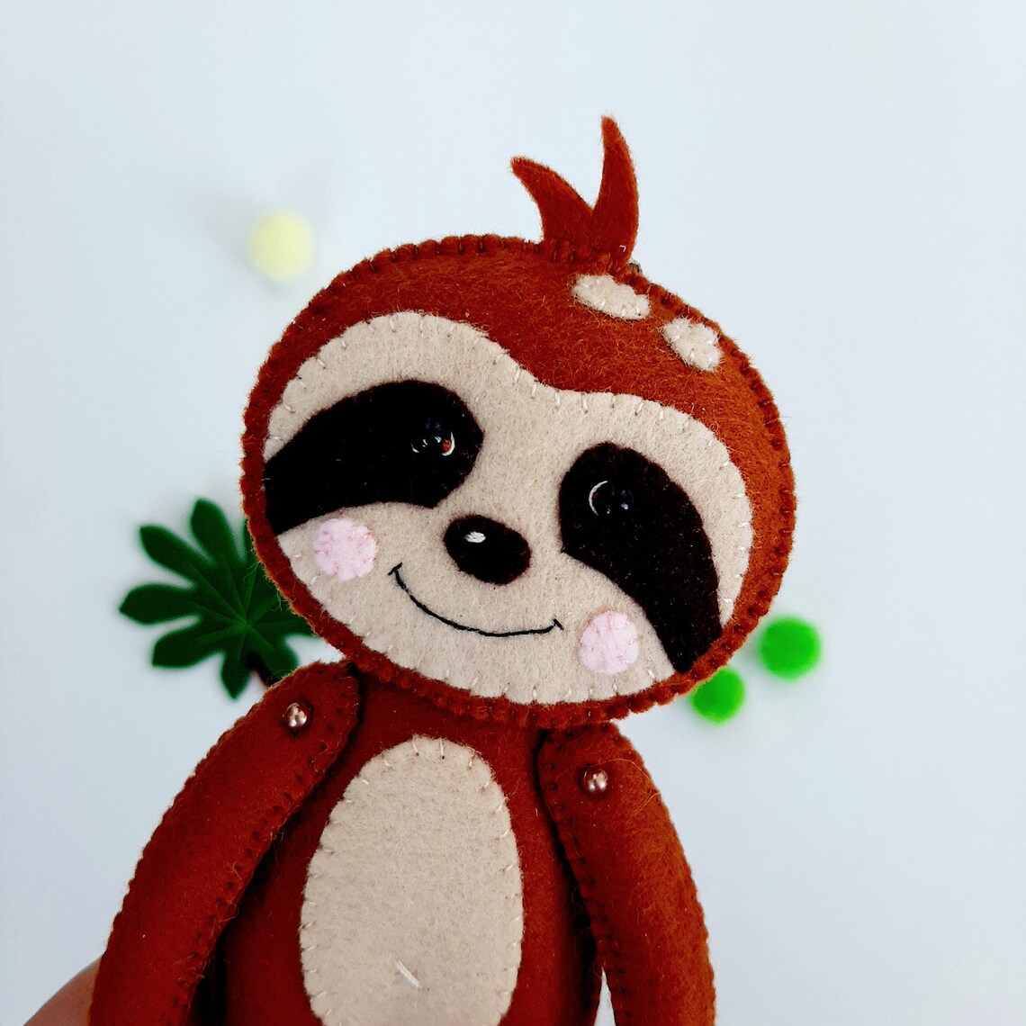 Sloth sewing pattern Felt sloth pattern pdf Felt animal | Etsy