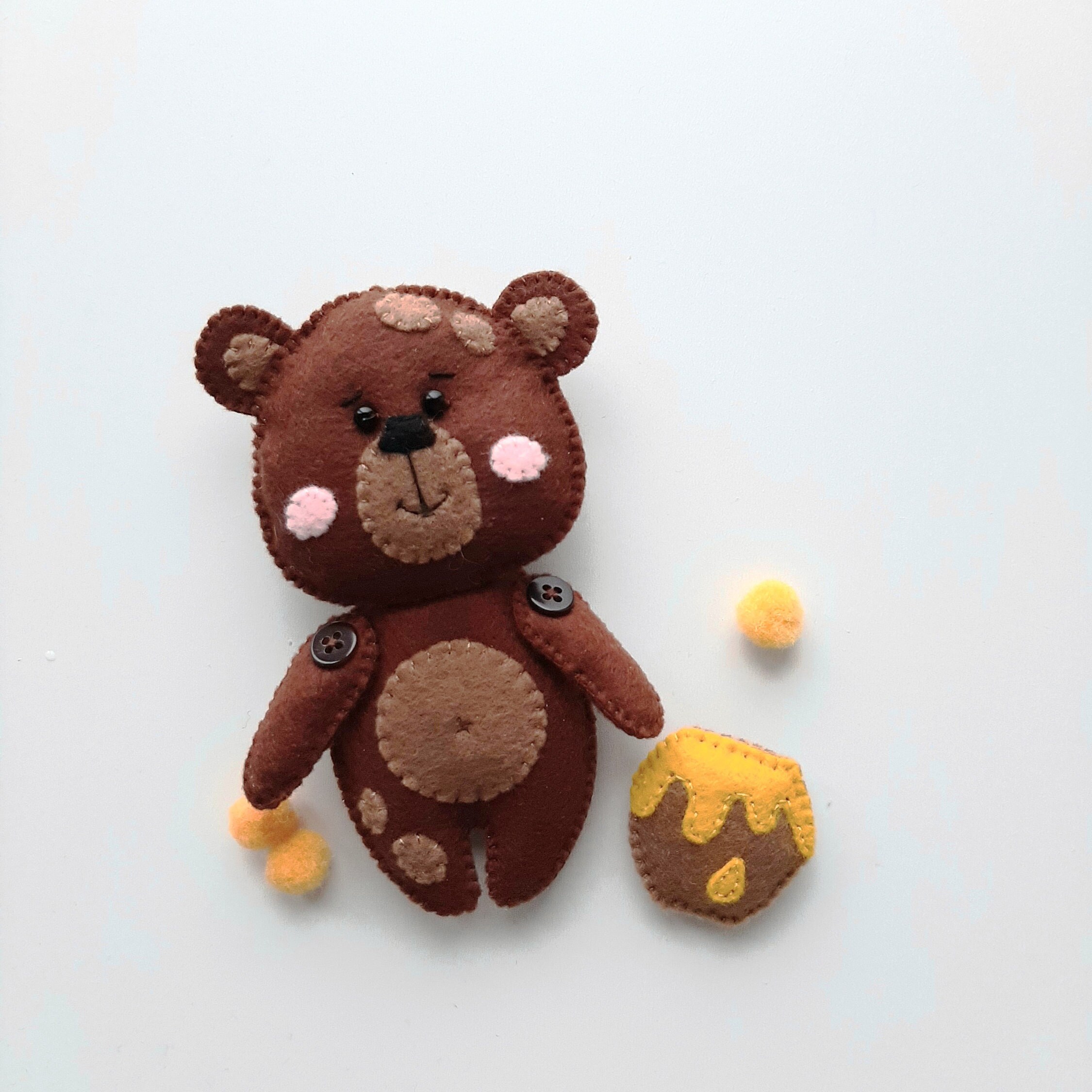 Felt Pattern Bear. Bear Pattern Felt Sewing. Brown Bear - Etsy