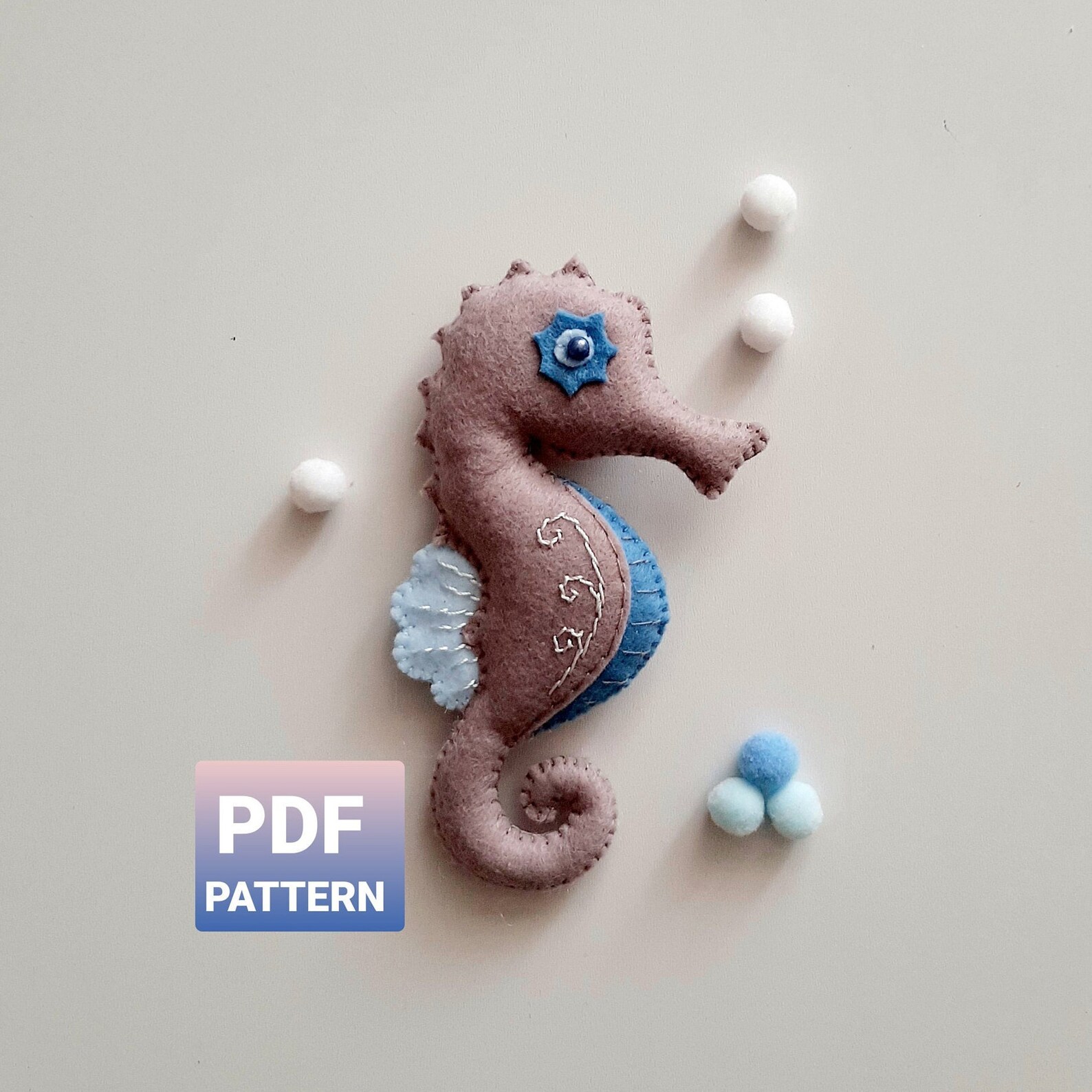 Seahorse PDF Pattern. Cute Seahorse Plush Sewing Pattern PDF - Etsy