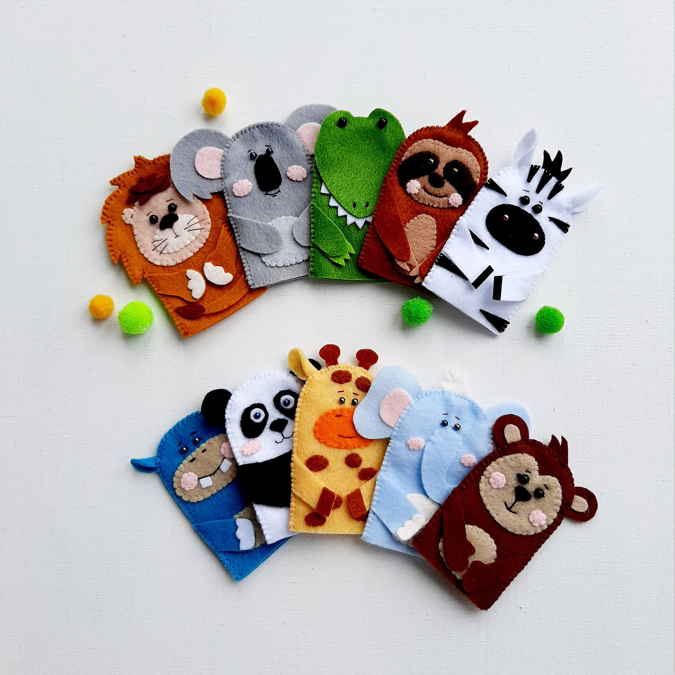 Finger Puppets Pattern Felt Zoo Puppet Pattern Animals Puppet - Etsy