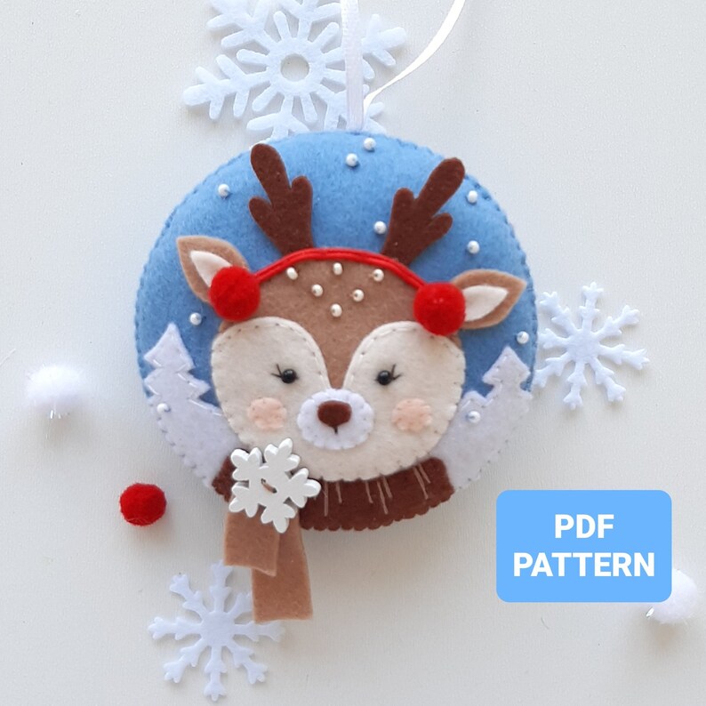Deer Bear Bunny Felt Sewing Pattern PDF/ Christmas Ornaments Patterns ...