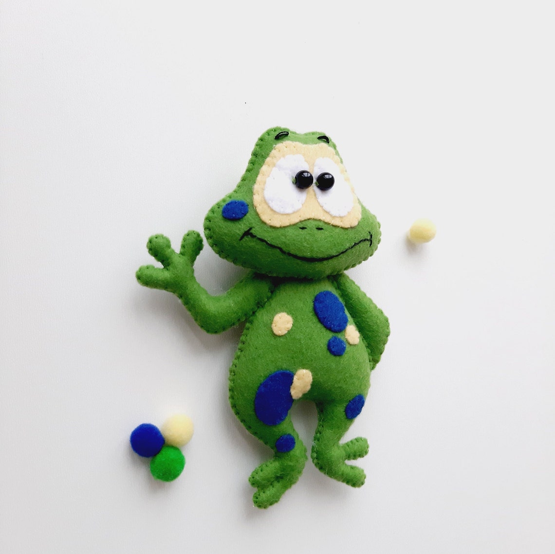 Frog Pdf Pattern Ornament Cute Frog Felt Toy Sewing PDF Green - Etsy