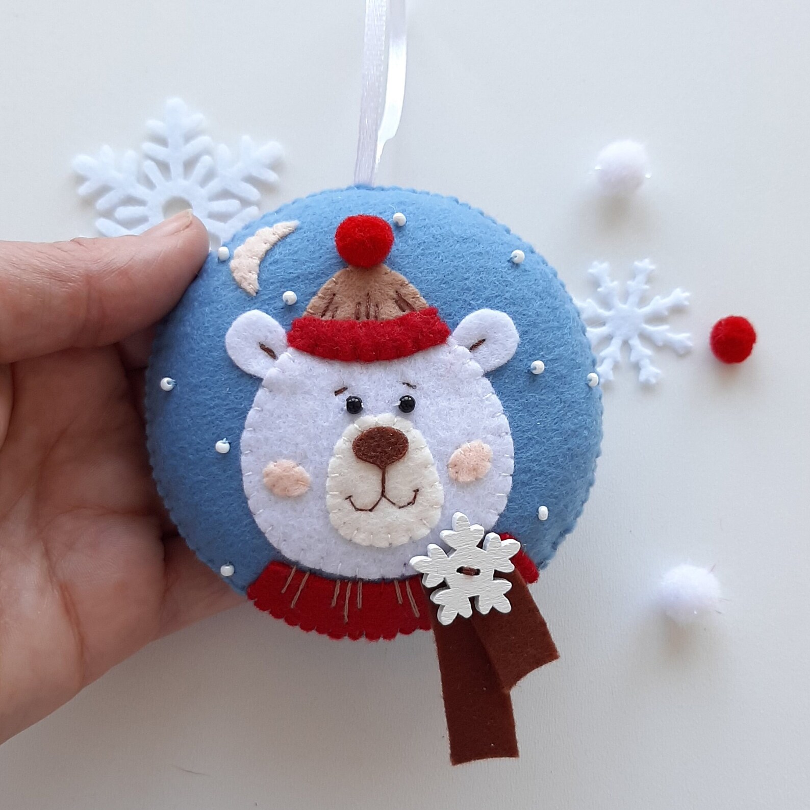 Bear Felt Pattern Christmas Ornaments PDF Pattern Felt - Etsy