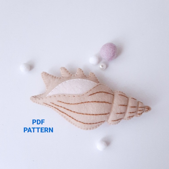 Sea Shell Felt PDF Pattern Download Plush Sewing Pattern for - Etsy