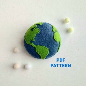 Planet Earth Felt Pattern, Earth Ornament Sewing Pattern PDF, Space ...
