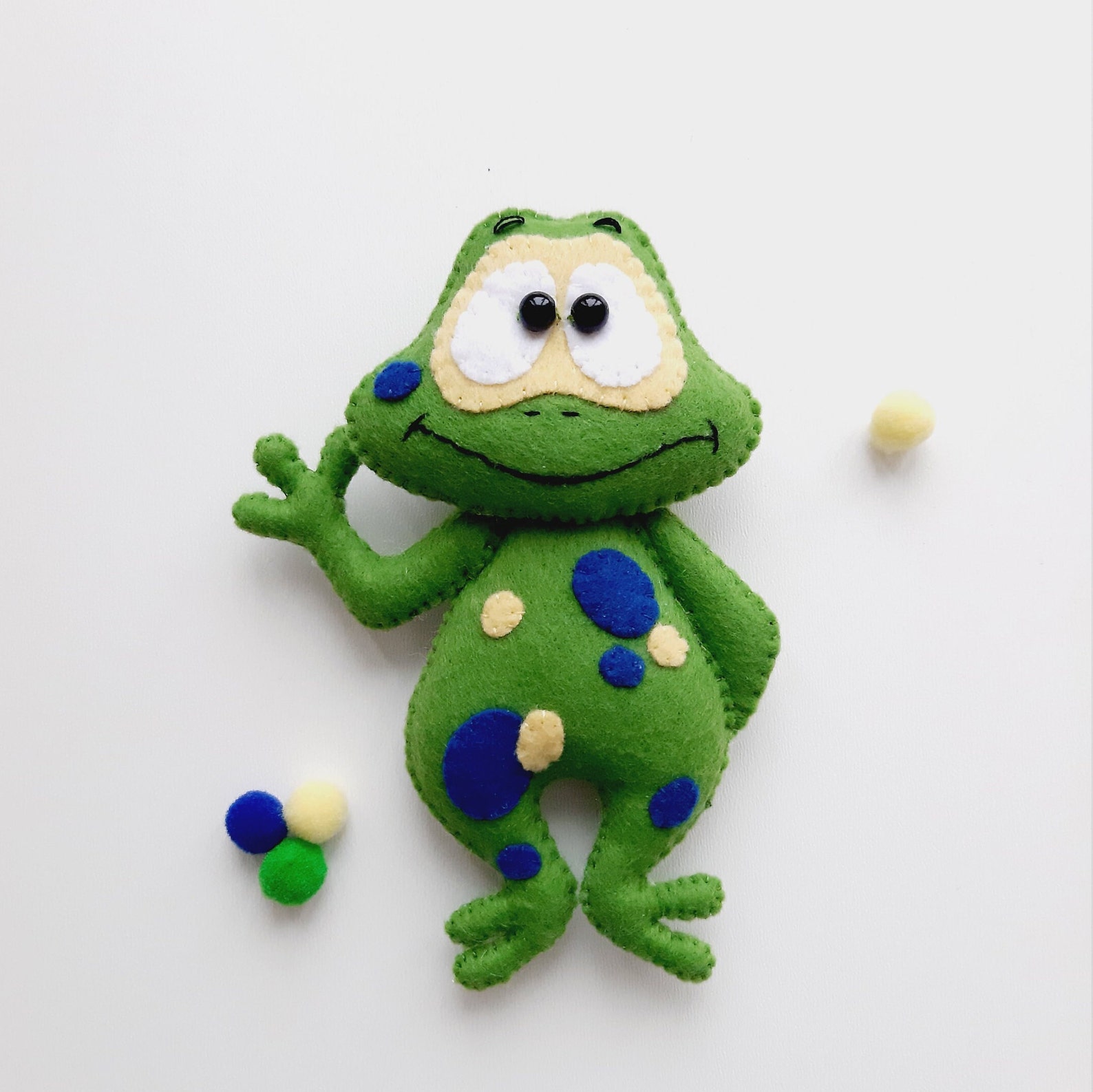 Frog Pdf Pattern Ornament Cute Frog Felt Toy Sewing PDF Green - Etsy