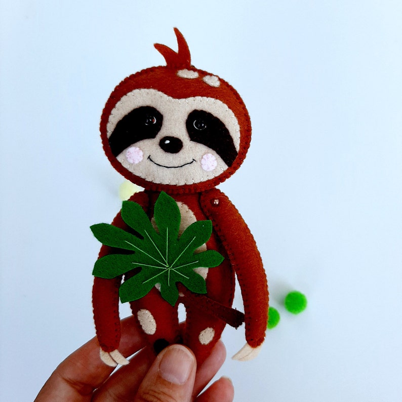 Sloth sewing pattern Felt sloth pattern pdf Felt animal | Etsy