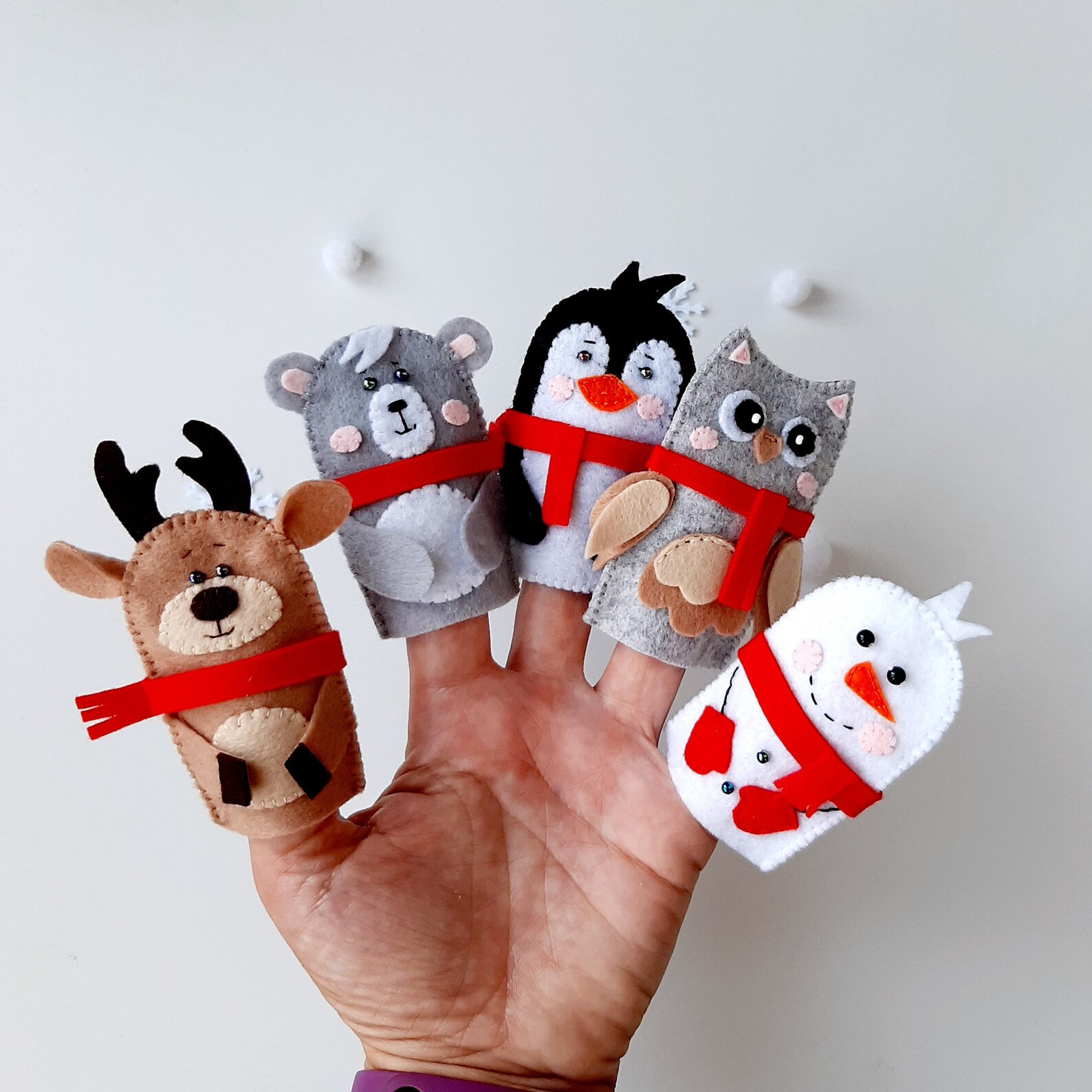 Felt Puppet Pattern Finger Puppets Pattern Christmas Puppet - Etsy