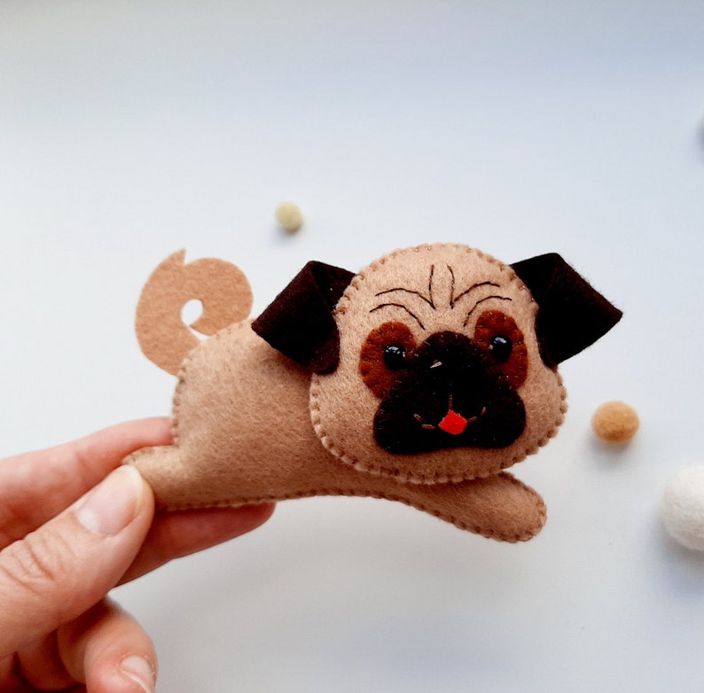 Pug Pdf Pattern Felt Sewing Pug Ornament Pdf Pattern Gifts for - Etsy