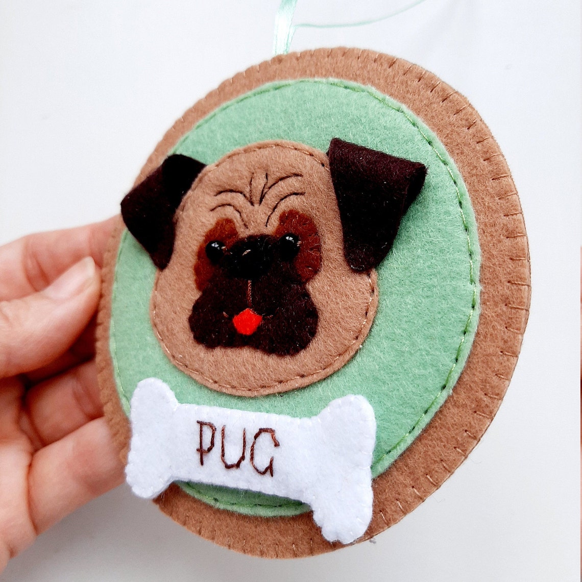Felt Dog Pattern Plush Sewing Pug Ornament Pdf Pattern Dog - Etsy