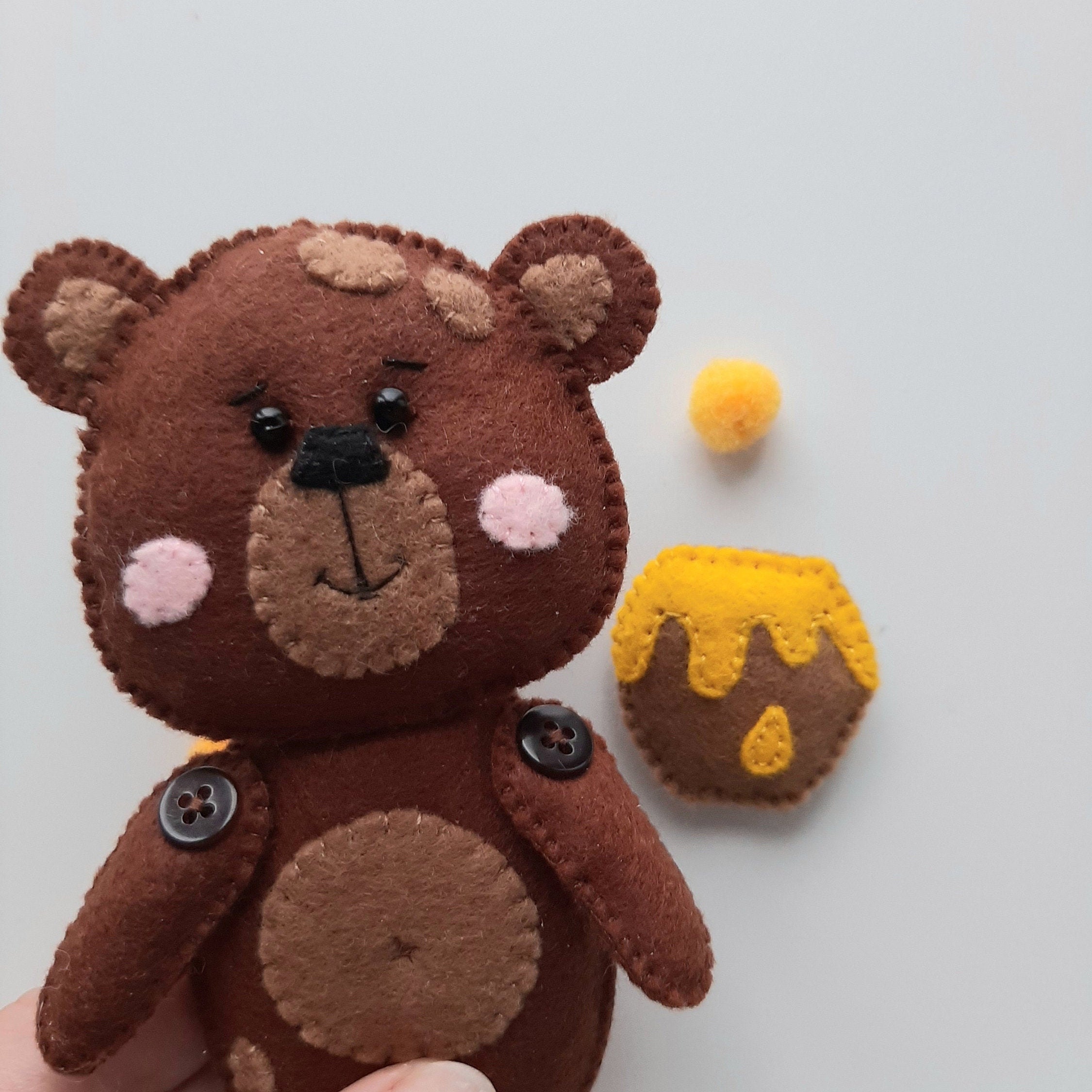 Felt Pattern Bear. Bear Pattern Felt Sewing. Brown Bear - Etsy