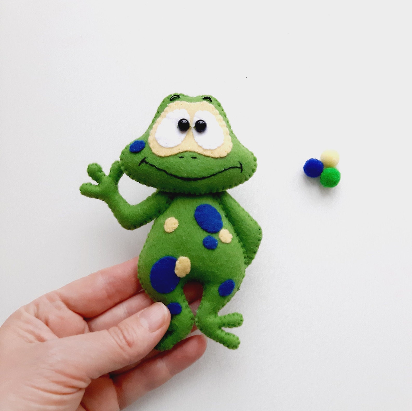 Frog Pdf Pattern Ornament Cute Frog Felt Toy Sewing PDF Green - Etsy