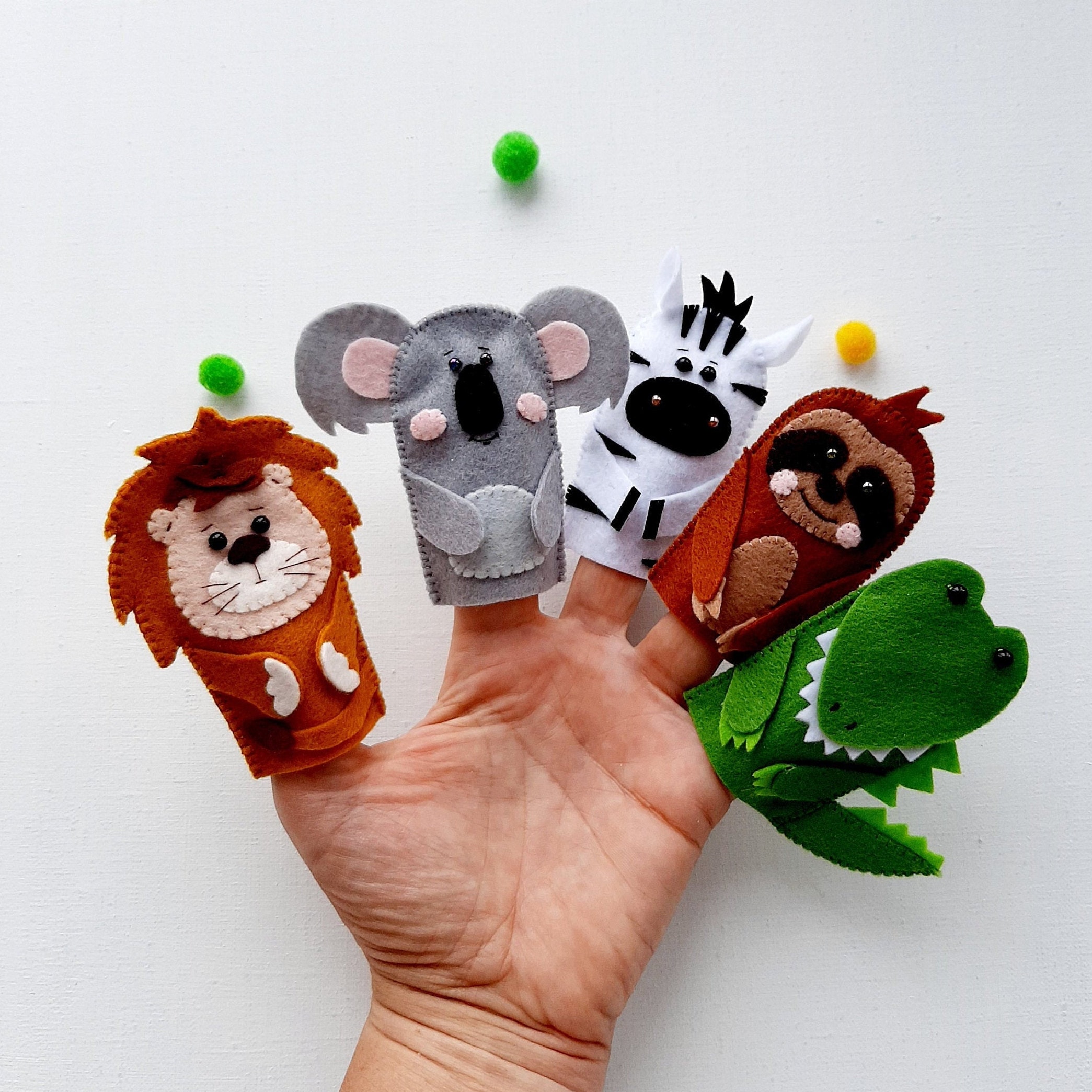 Finger Puppets Pattern Felt Zoo Puppet Pattern Animals Puppet - Etsy